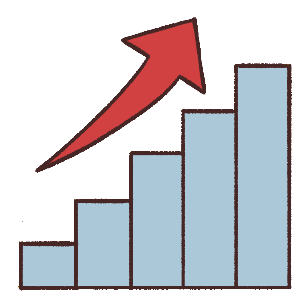 Animated Illustration Of Showing An Increase In A Bar Graph UGOKAWA