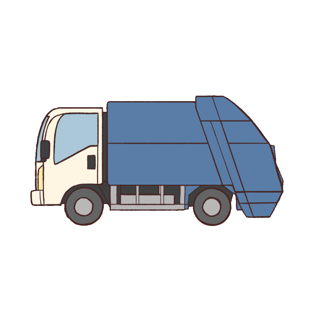 Animated illustration of a Garbage truck | UGOKAWA