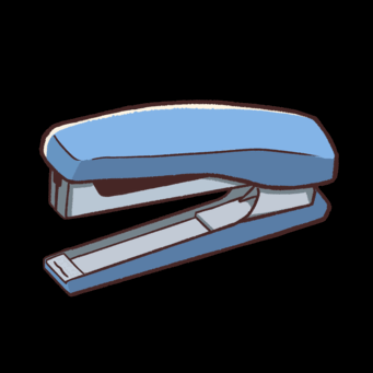 Animated illustration of a stapler | UGOKAWA
