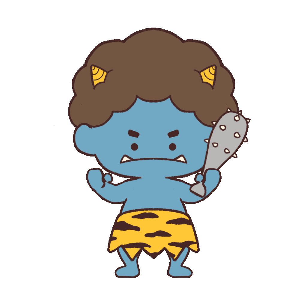 Animated illustration of a blue demon | UGOKAWA