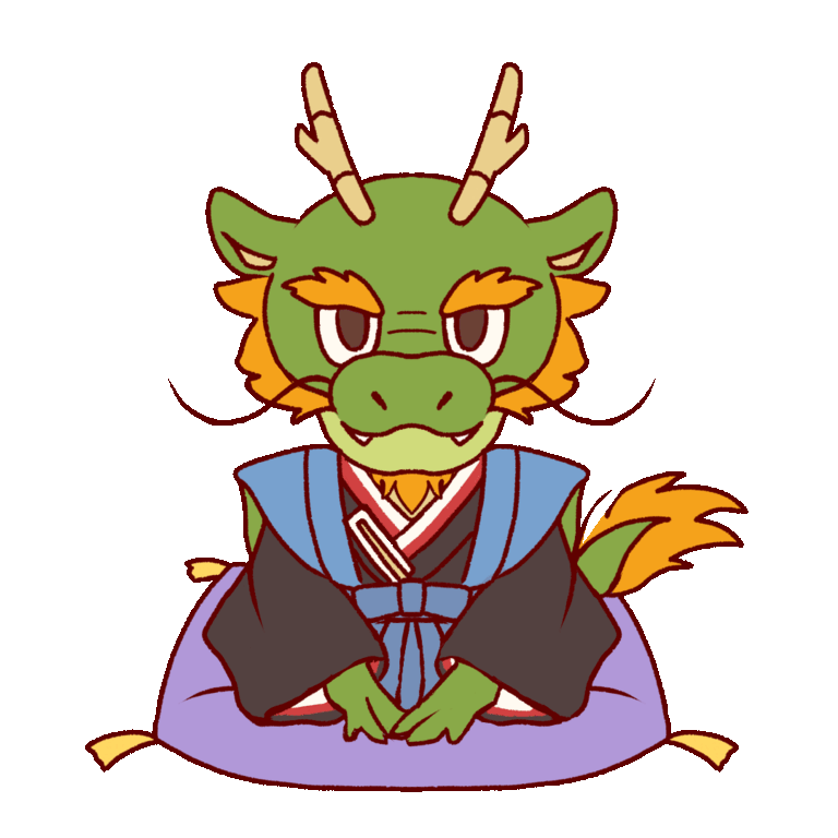 Animated Illustration of a Dragon Bowing to Greet the New Year | UGOKAWA