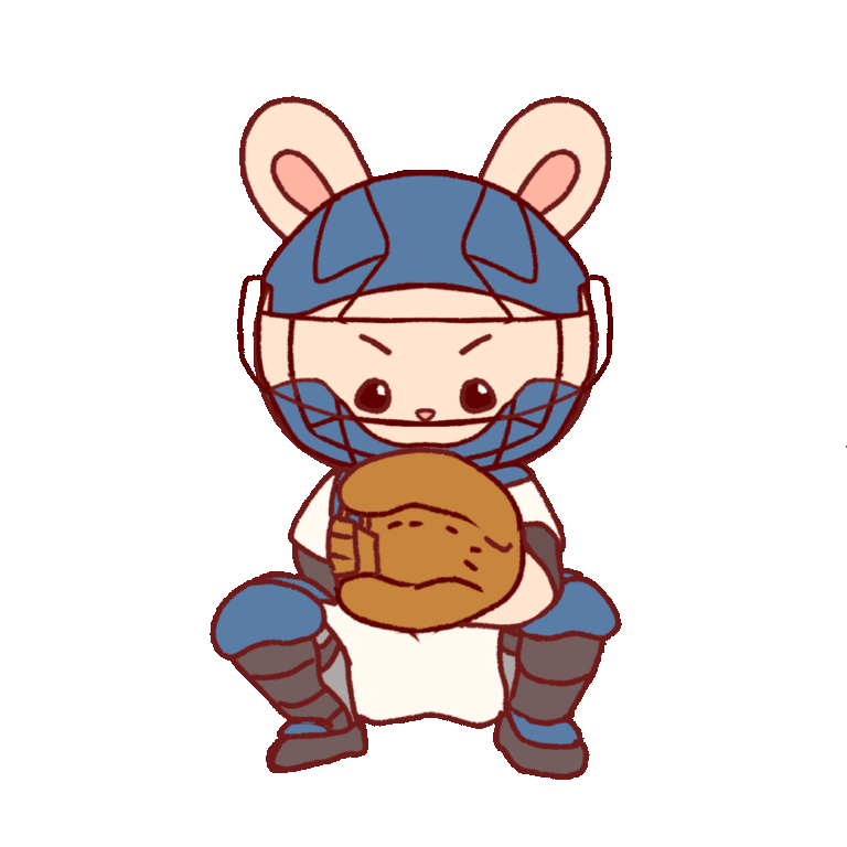 Animated Illustration of a Baseball Catcher | UGOKAWA
